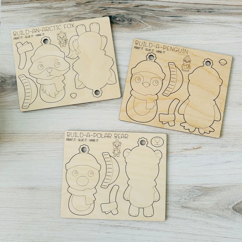 Arctic Animal Pop-out Craft Kit: Polar Bear, Penguin, Fox (digital File ...