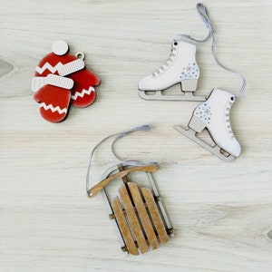 Winter Set, Pop-out Kids DIY Craft Kit, Ice Skates, Sled, Hat and ...