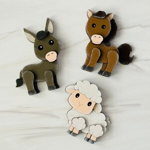 Farm Animal Pop-out Kids DIY Craft Kit, SVG, Donkey, Sheep, Horse ...
