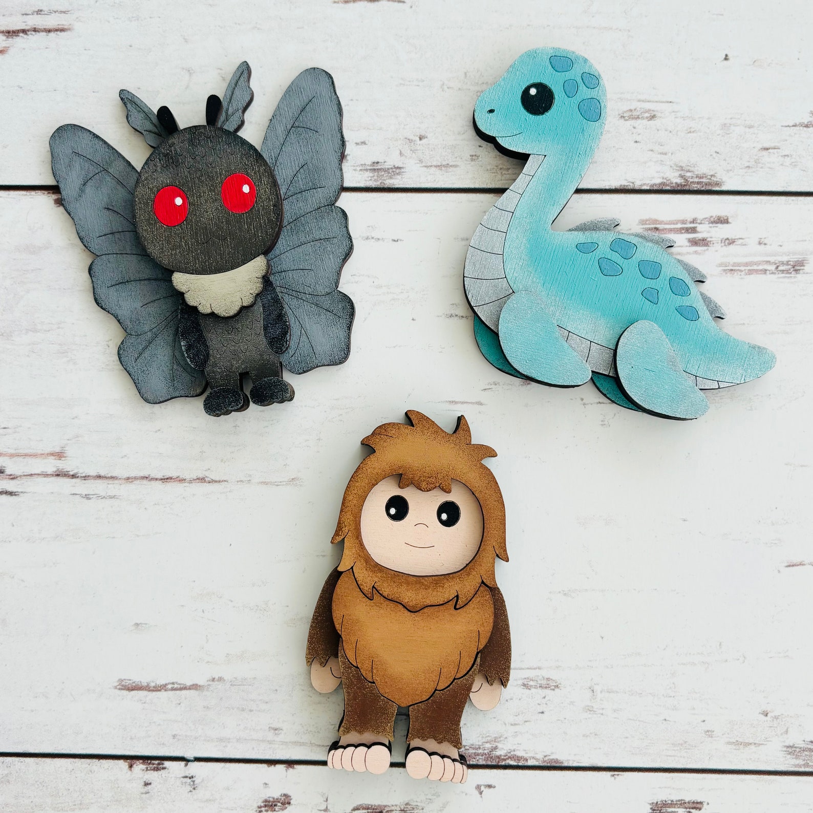 Cryptid Monster Pop-out DIY Craft Kit: Bigfoot, Mothman, Lake Monster ...