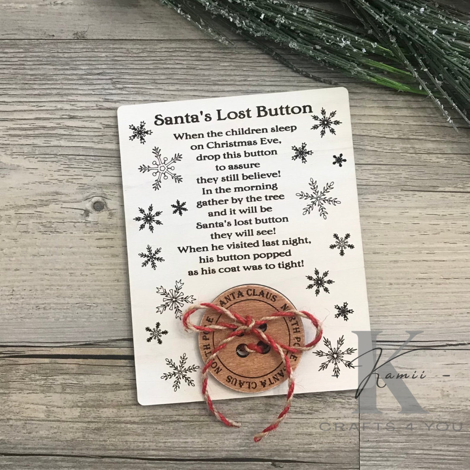 Santa's Lost Button SVG Digital File Glowforge Laser - Etsy