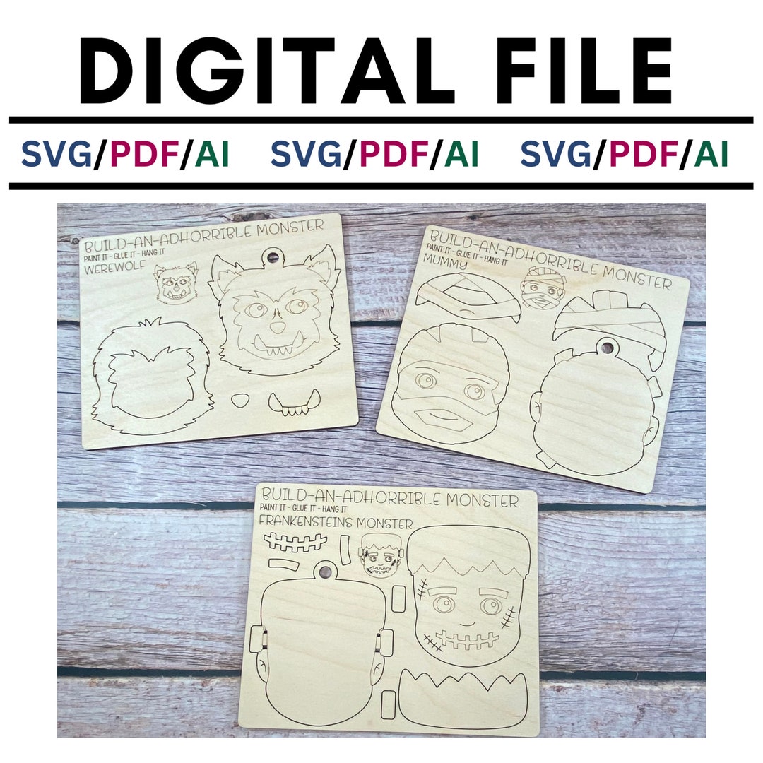 Halloween Monster Pop-out Card Craft Kit: Mummy, Werewolf, Frankenstein ...