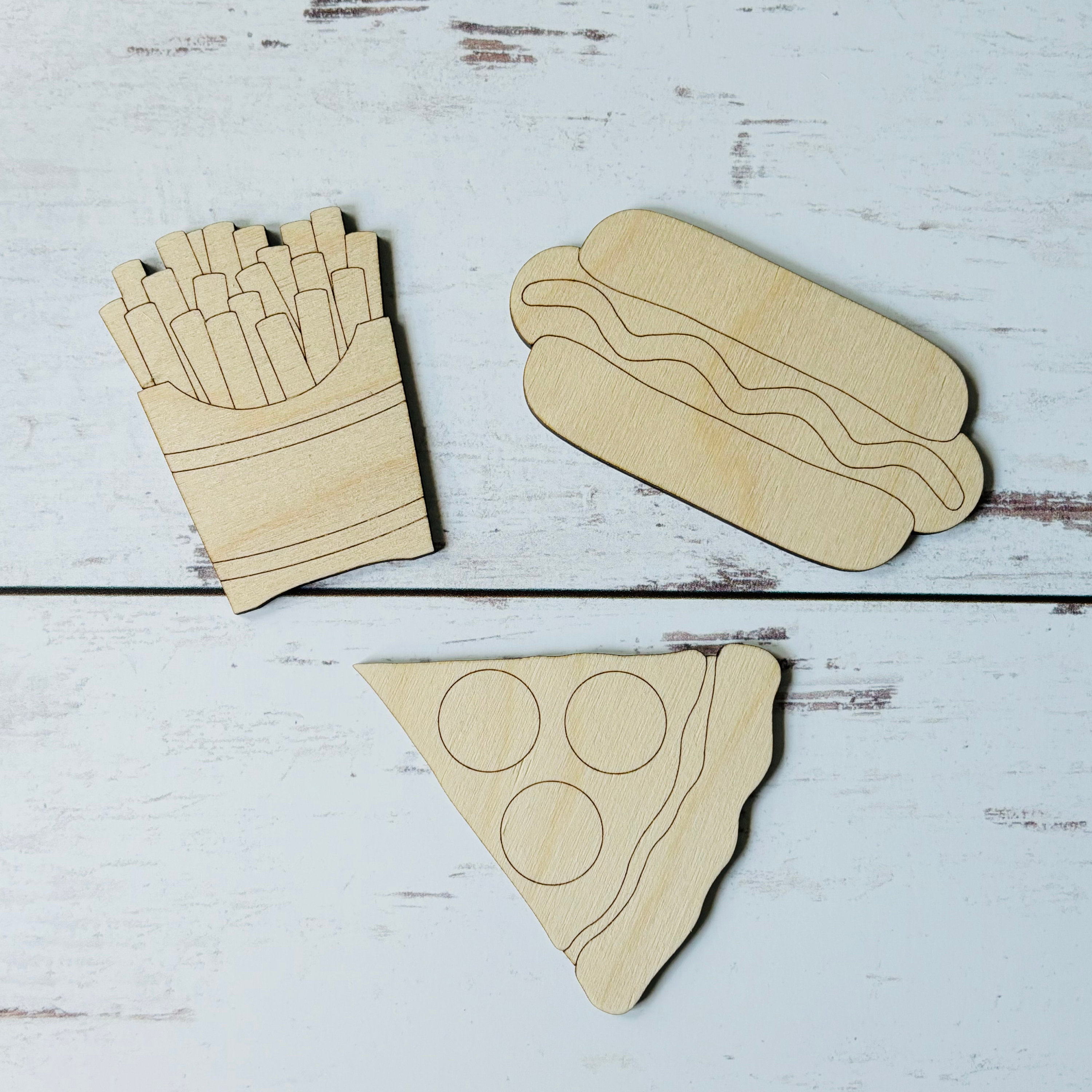 Fast Food Pop-out Kids Craft Kit: Pizza, Fries, Hotdog SVG (digital ...