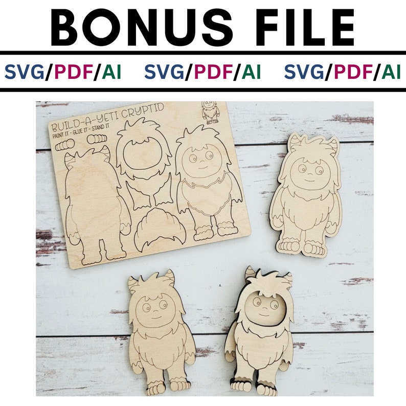 Cryptid Monster Pop-out DIY Craft Kit: Bigfoot, Mothman, Lake Monster ...