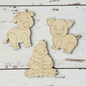 Farm Animal Pop-out Kids DIY Craft Kit, SVG, Cow, Chicken, Pig, Digital ...