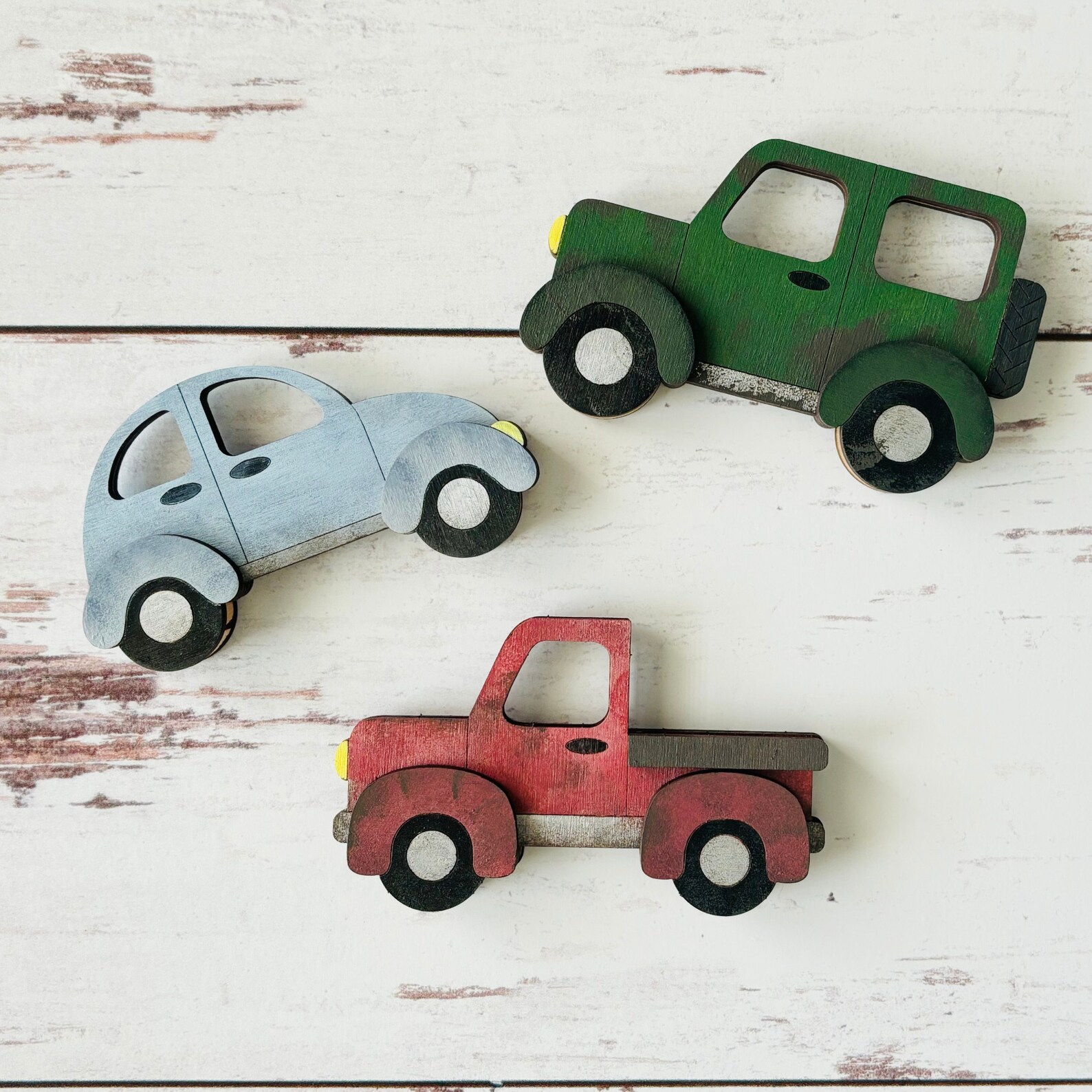 Car Pop-out Kids DIY Craft Kit, SVG, Pickup Truck, Offroad SUV, Compact ...