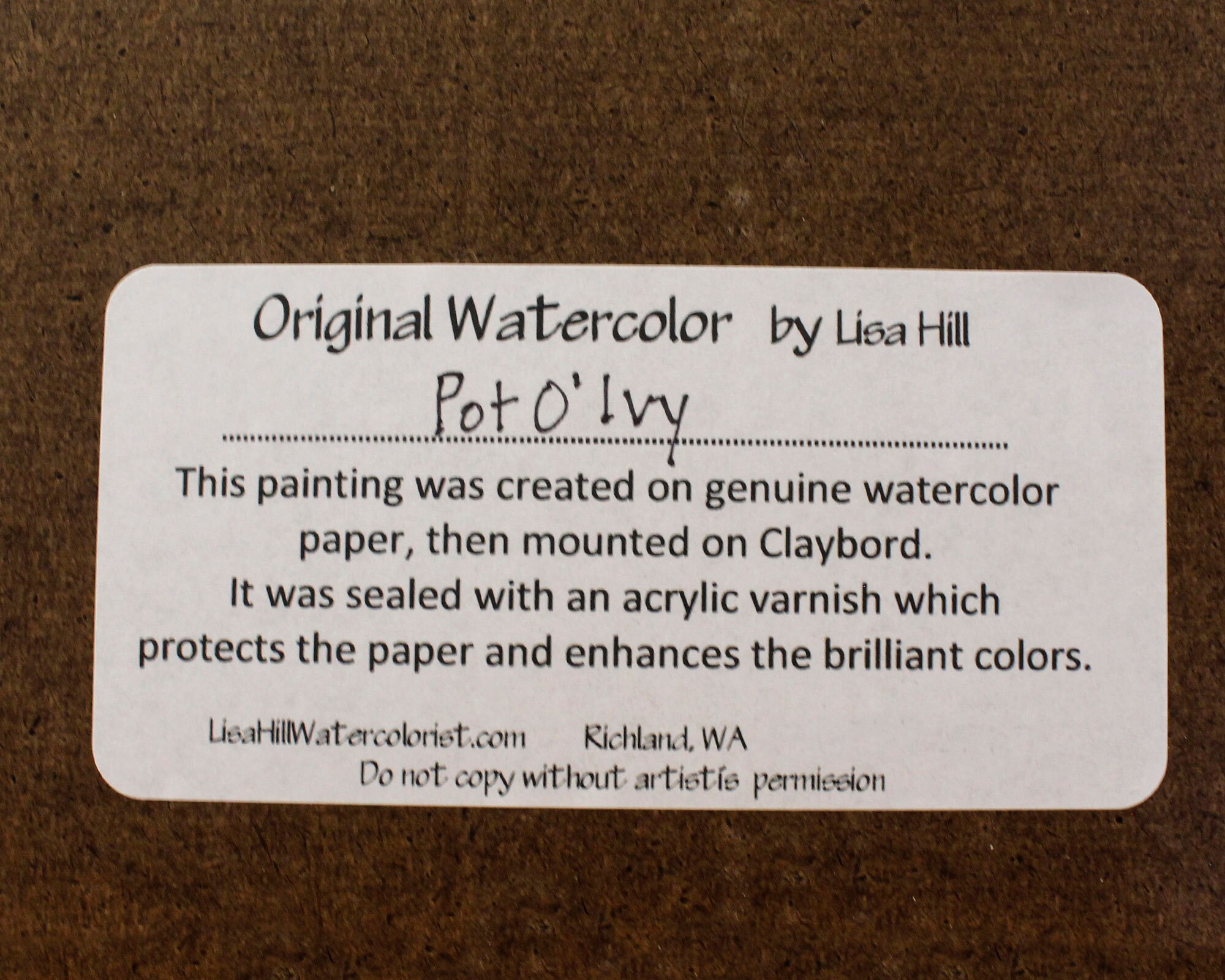 Ivy Watercolor Painting, "pot O' Ivy" Watercolor, Realistic Watercolor ...