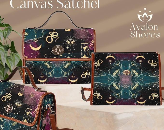 Witch Canvas Satchel, Cute Witchy Bag, Cute Goth Bag, Boho Handbags ...