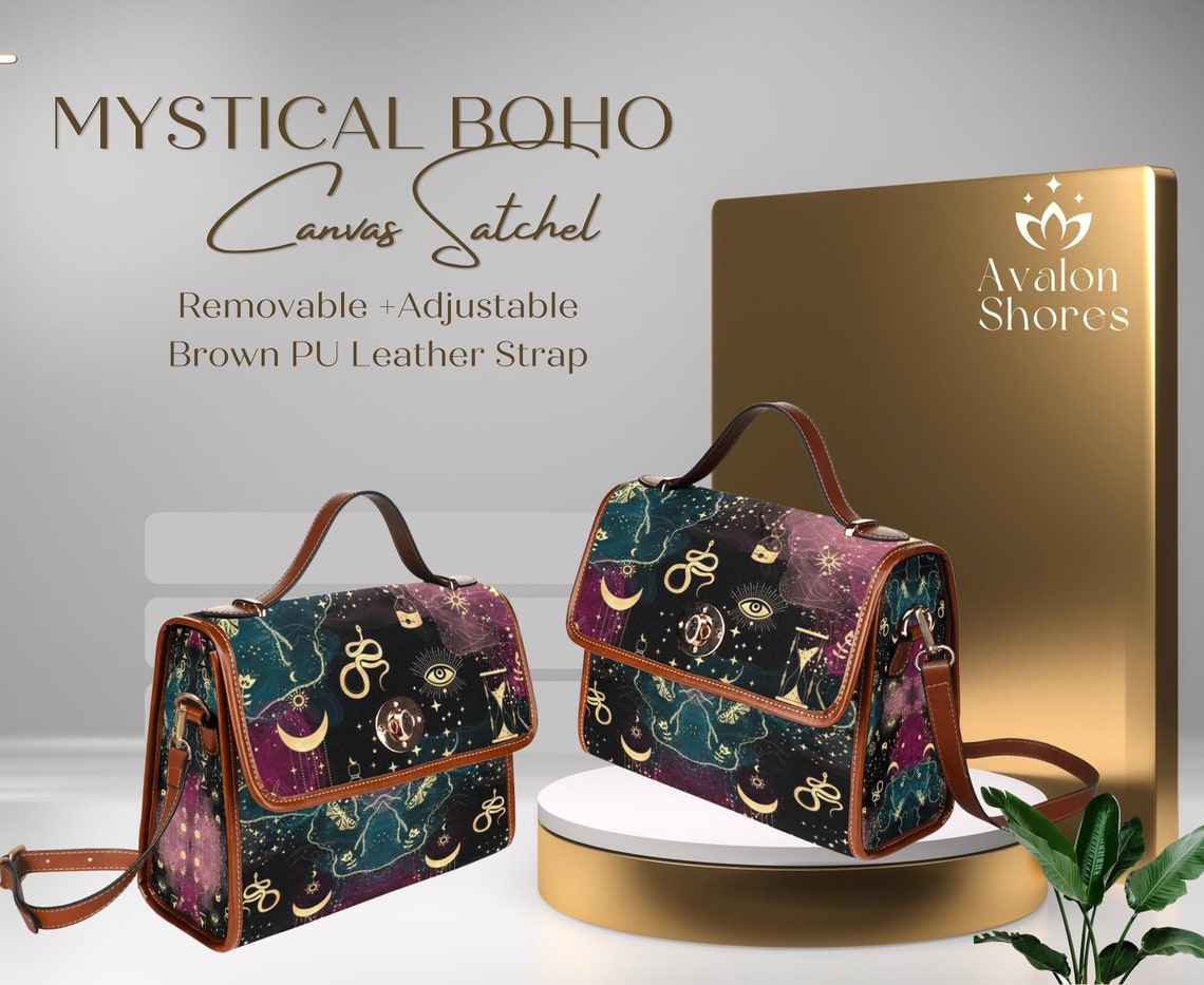 Witch Canvas Satchel Cute Witchy Bag Cute Goth Bag Boho - Etsy