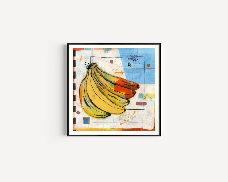 Bananas, Fine Art Print (giclée), 30 X 30 Cm - Etsy