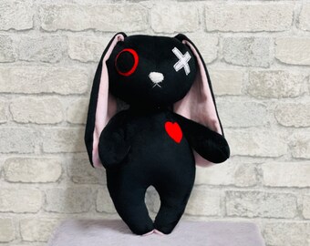 Plush Black Rabbit - Etsy