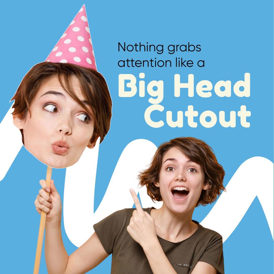 Big Head Cutout, Face on A Stick, Custom Big Head Cardboard Cutout, Fat ...