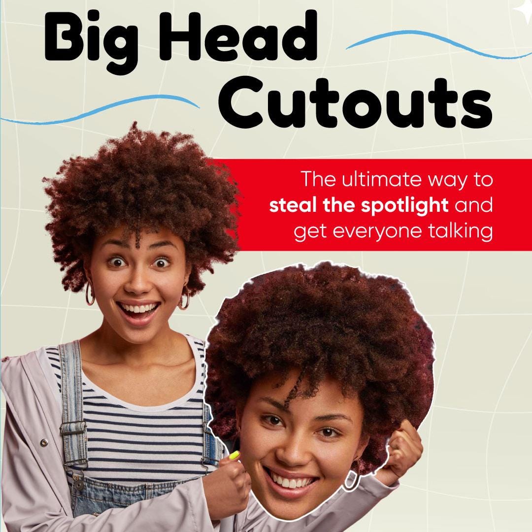 Graduation Big Head Cutouts, Custom Big Head Cutout, Face on a Stick ...