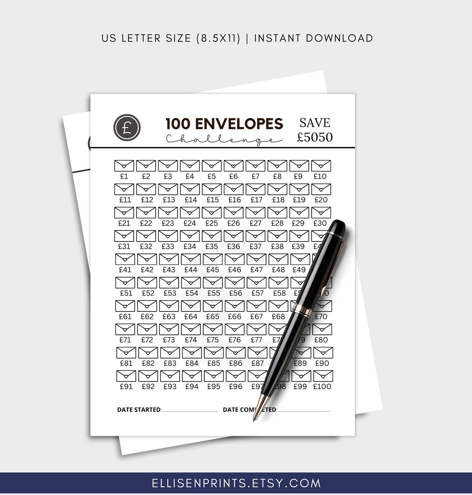 Printable 5K Savings Tracker save Money Savings Tracker - Etsy