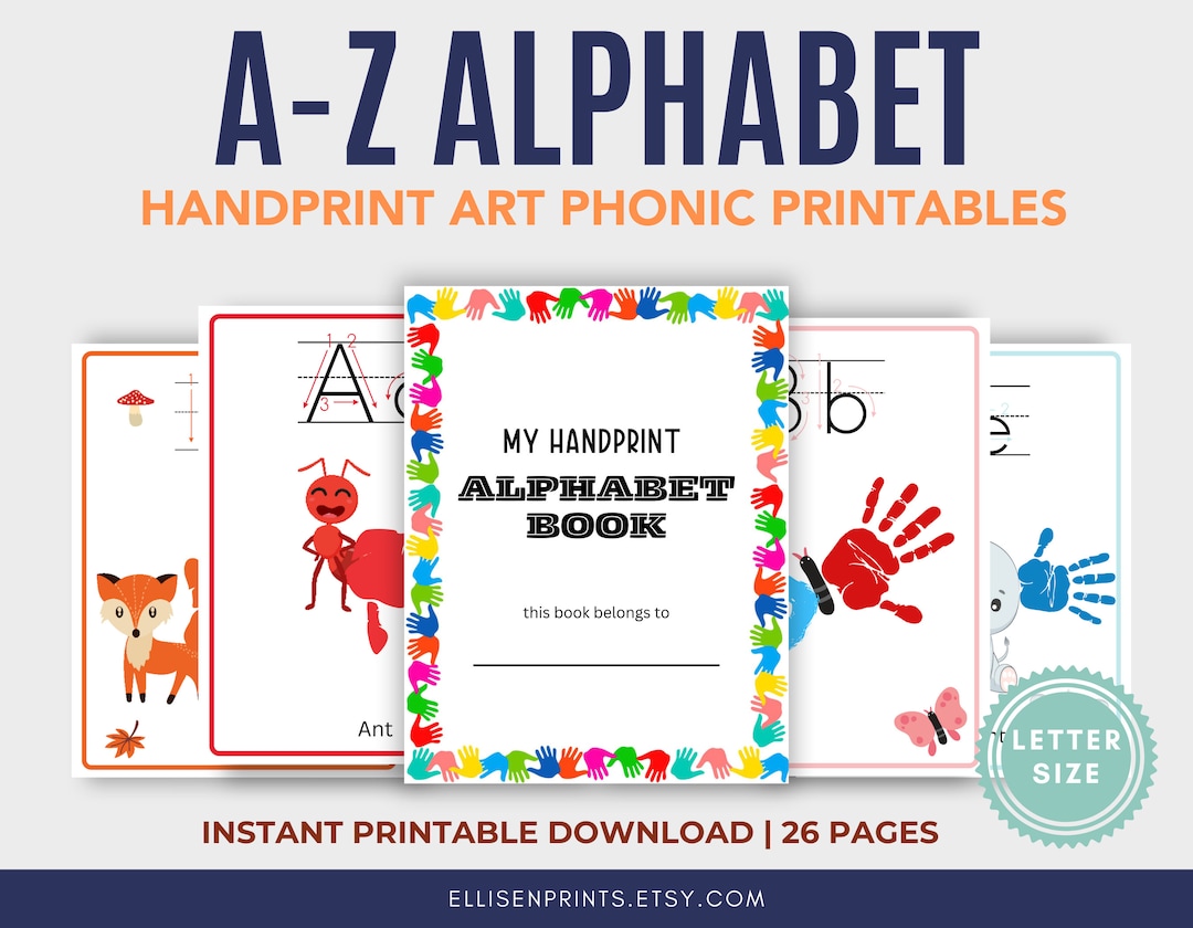 ABC Phonic Handprint Craft Art, Handprint Alphabet Book, Baby Toddler ...