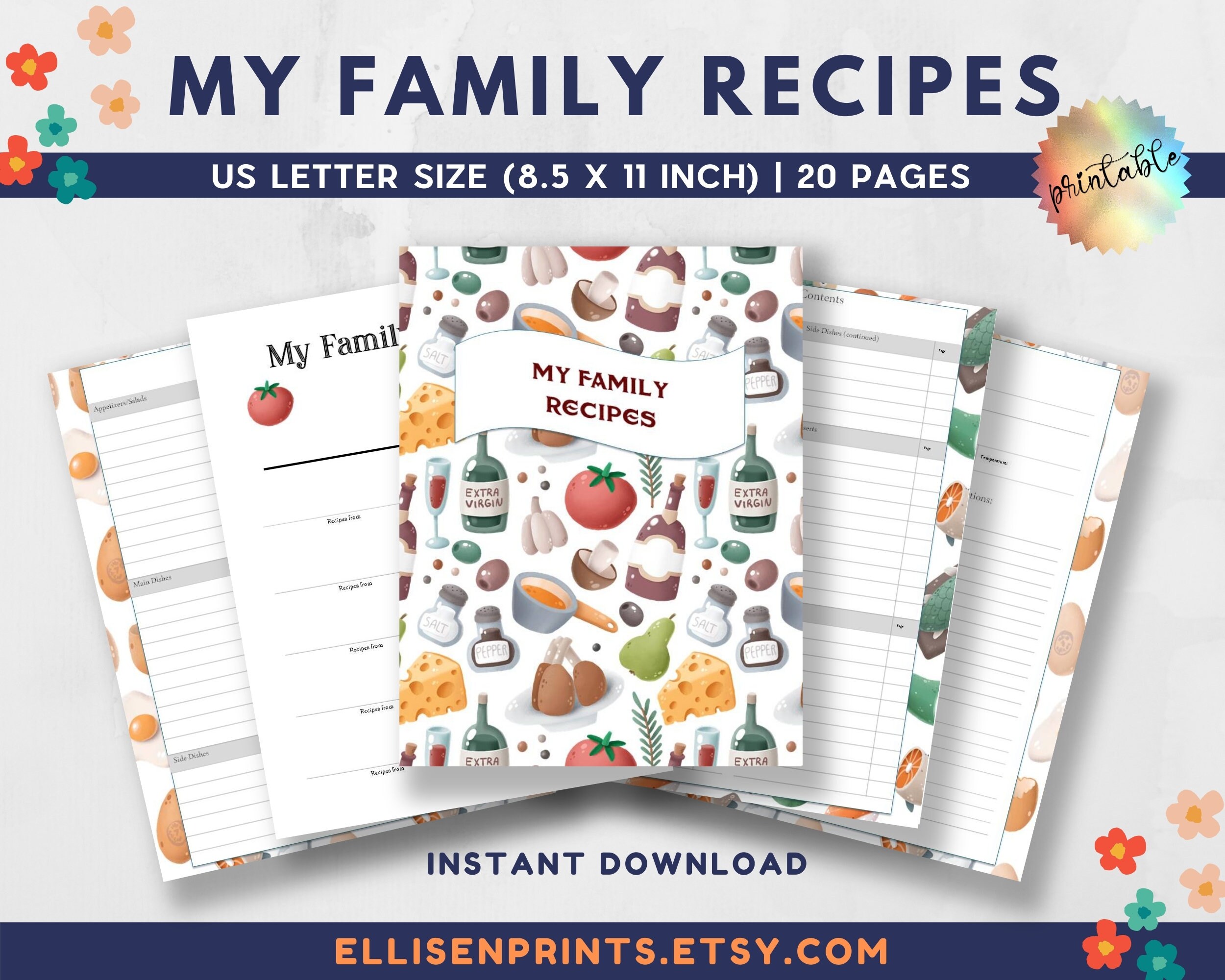 Paper & Party Supplies Calendars & Planners Recipe Book for Own Recipes ...