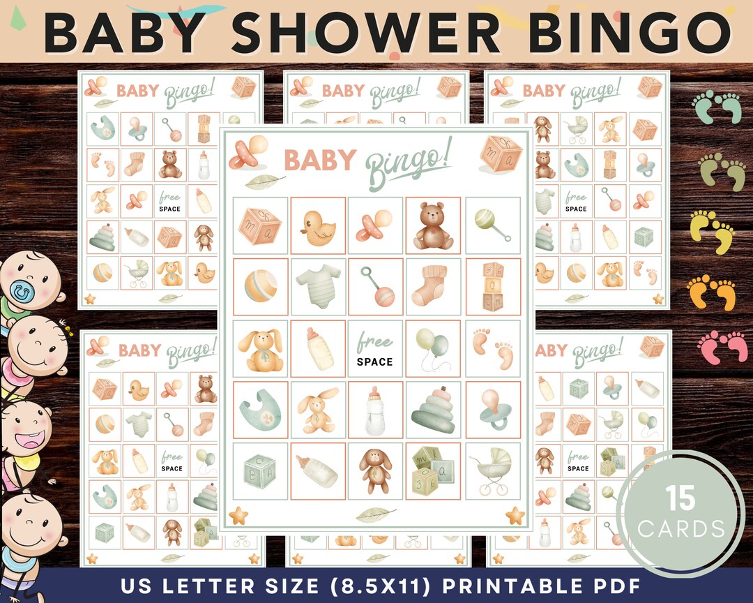 Fun and Engaging Games Baby Shower Games |baby Shower Bingo Game | 15 ...