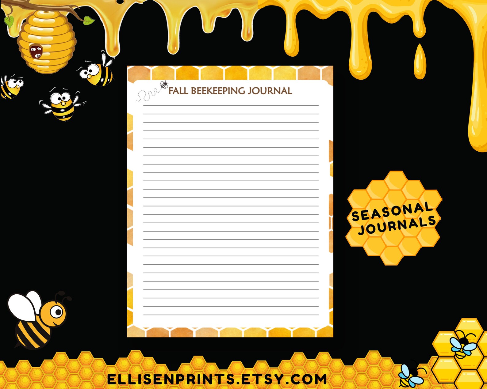 Beekeeping Log Book Templates | Beekeeper Log | Beekeeper's Planner ...