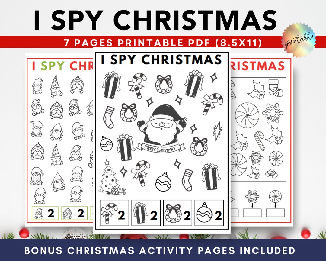 I Spy Christmas Activity, Christmas Party Game| Look and Find Counting ...