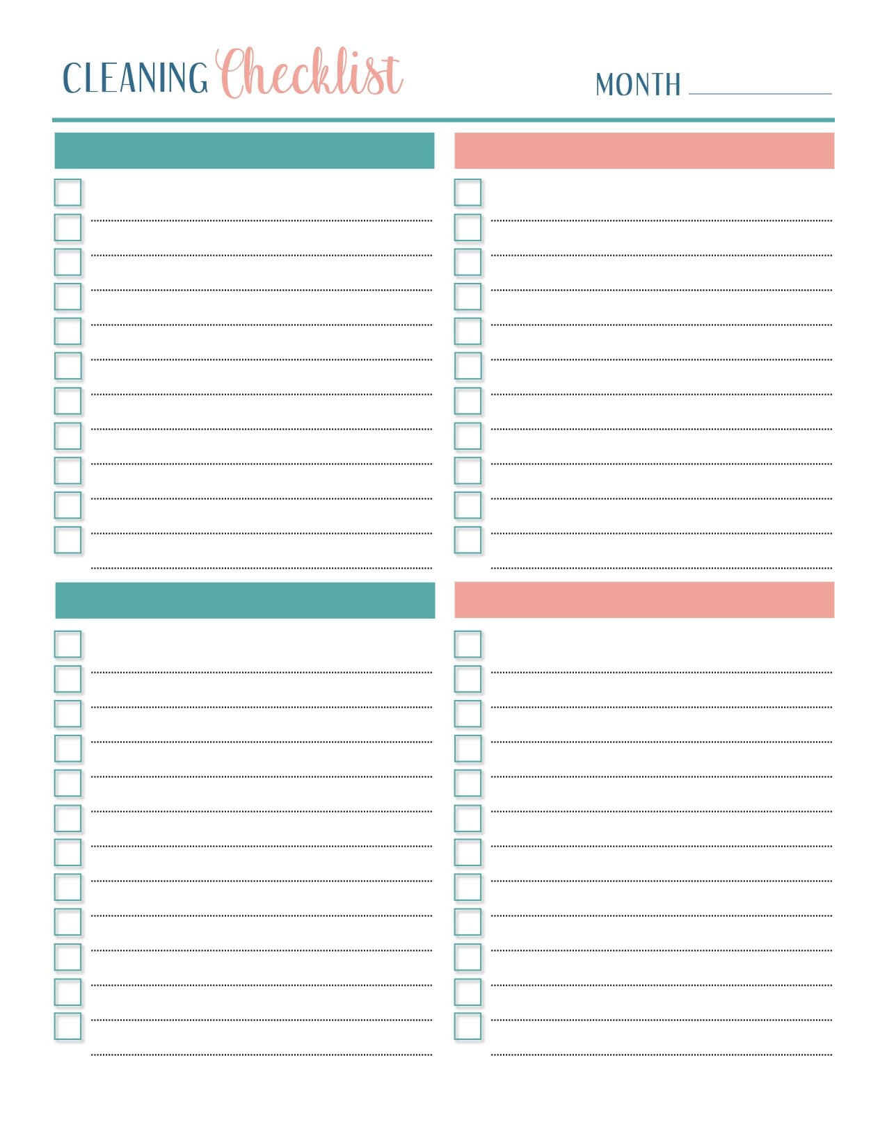 Monthly Cleaning Planner | Monthly Cleaning Schedule Printable ...