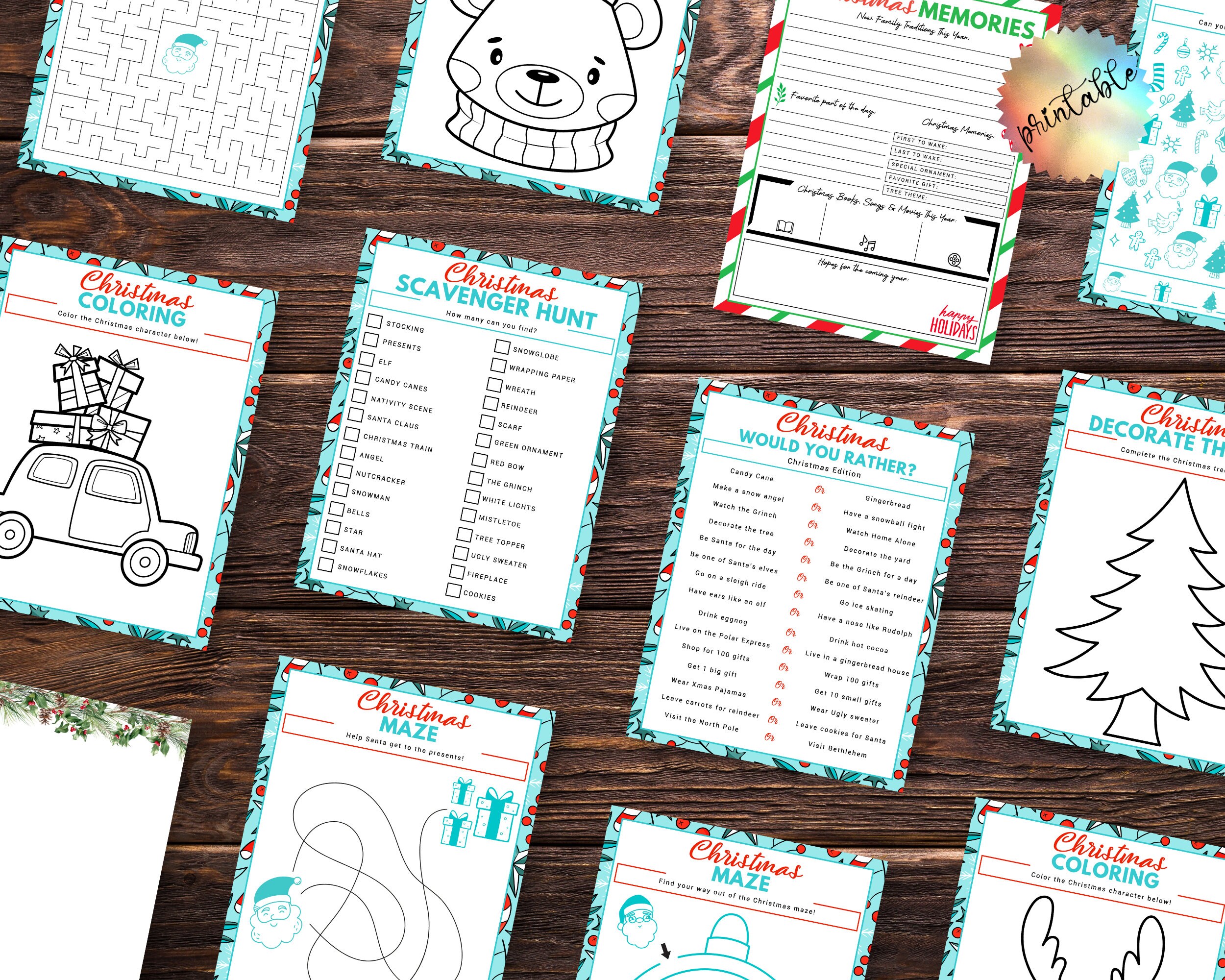Christmas Activity for Kids Printable Christmas Activity Book Christmas ...