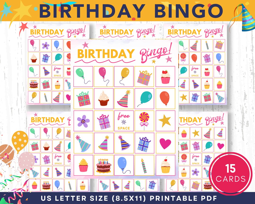Birthday Bingo Game | Printable Birthday Bingo Cards for Kids | Teens ...