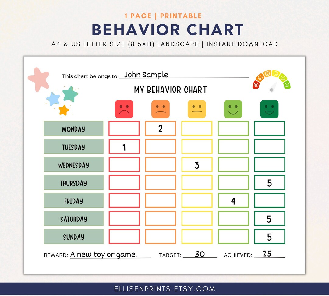 Colourful Chart for Kids | Behavioral Chart | Potty Training Fun ...