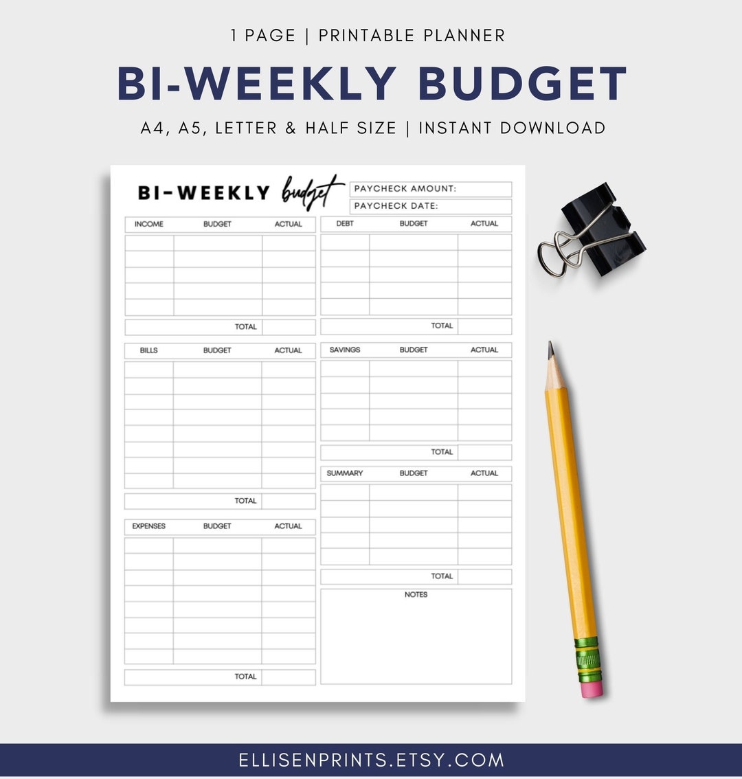 Printable Weekly Budget Planner Budget Planner Printable Weekly Budget ...