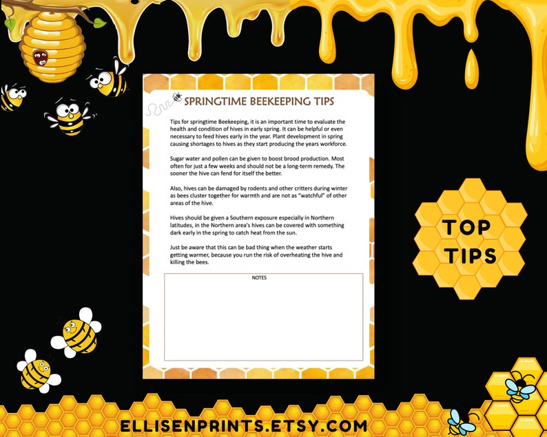 Beekeeping Log Book Templates | Beekeeper Log | Beekeeper's Planner ...