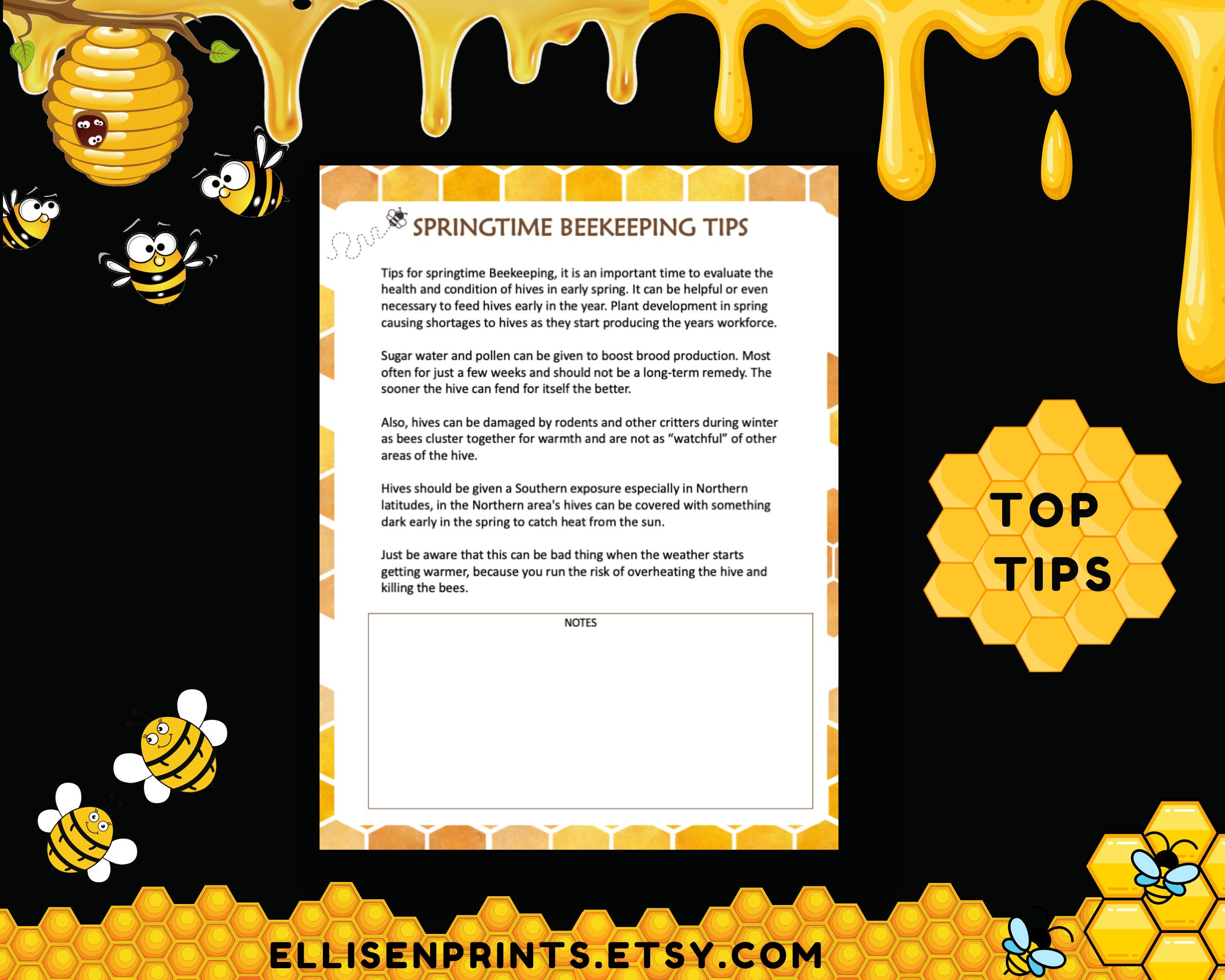 Beekeeping Planner | 33-page Log Book Templates (printable PDF) - Etsy