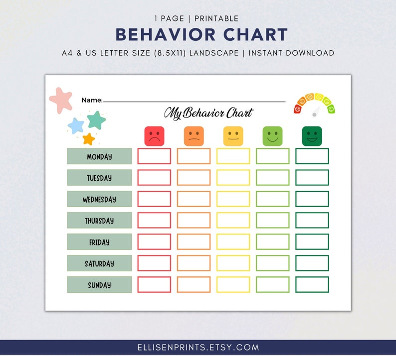 Colourful Chart for Kids Behavioral Chart Potty Training Fun printable ...