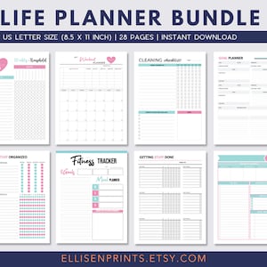 Life Planner Checklist |monthly Calendar Pages |weekly Planner Page ...