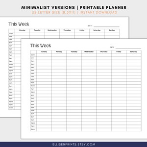24 Hour Time Blocking Weekly Planner | Time Blocking Planner |productivity Planner |time ...