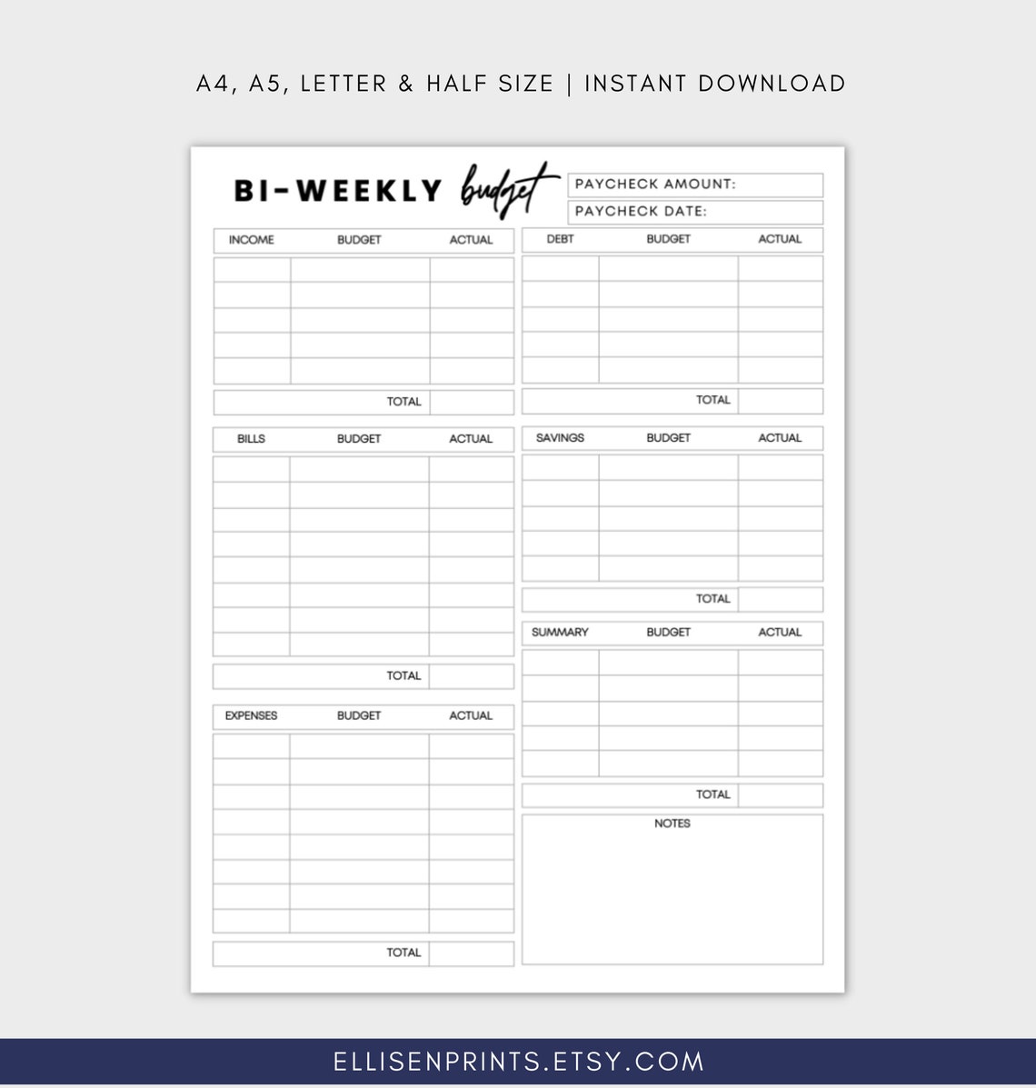Printable Weekly Budget Planner Budget Planner Printable Weekly Budget ...