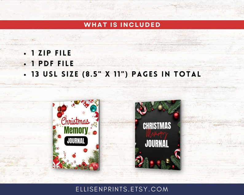 Christmas Memory Journal Printable | Family Keepsake Book (US Letter ...