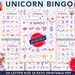 Unicorn Bingo Game |printable Unicorn Tail Tag |cards for Kid |teens ...