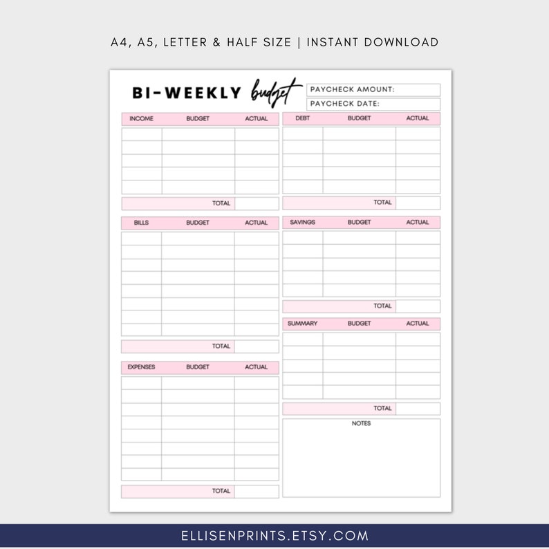 Printable Weekly Budget Planner | Budget Planner Printable | Weekly ...