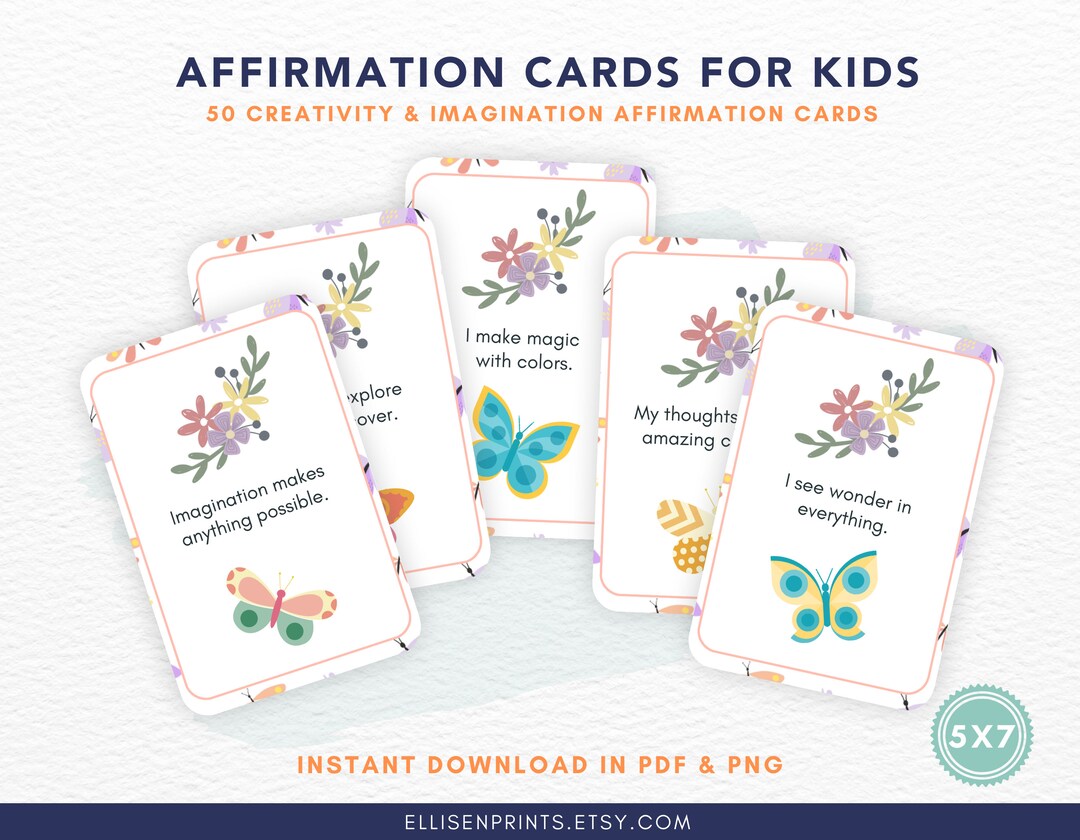 Affirmation Cards for Kids Printable, Children's Positive Affirmation ...