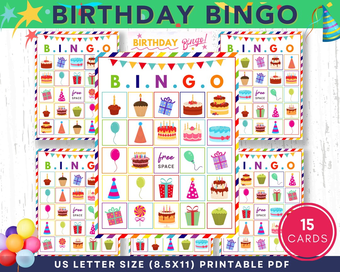 Birthday Bingo Game | Printable Birthday Bingo Cards for Kids | Teens ...