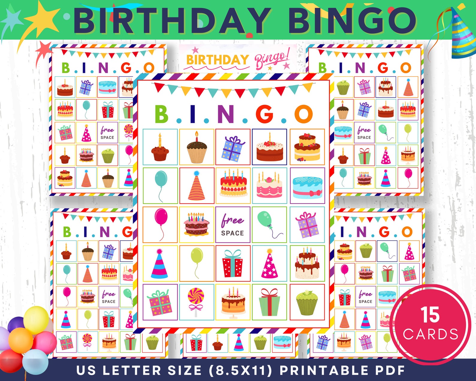 Birthday Bingo Game | Printable Birthday Bingo Cards for Kids | Teens ...