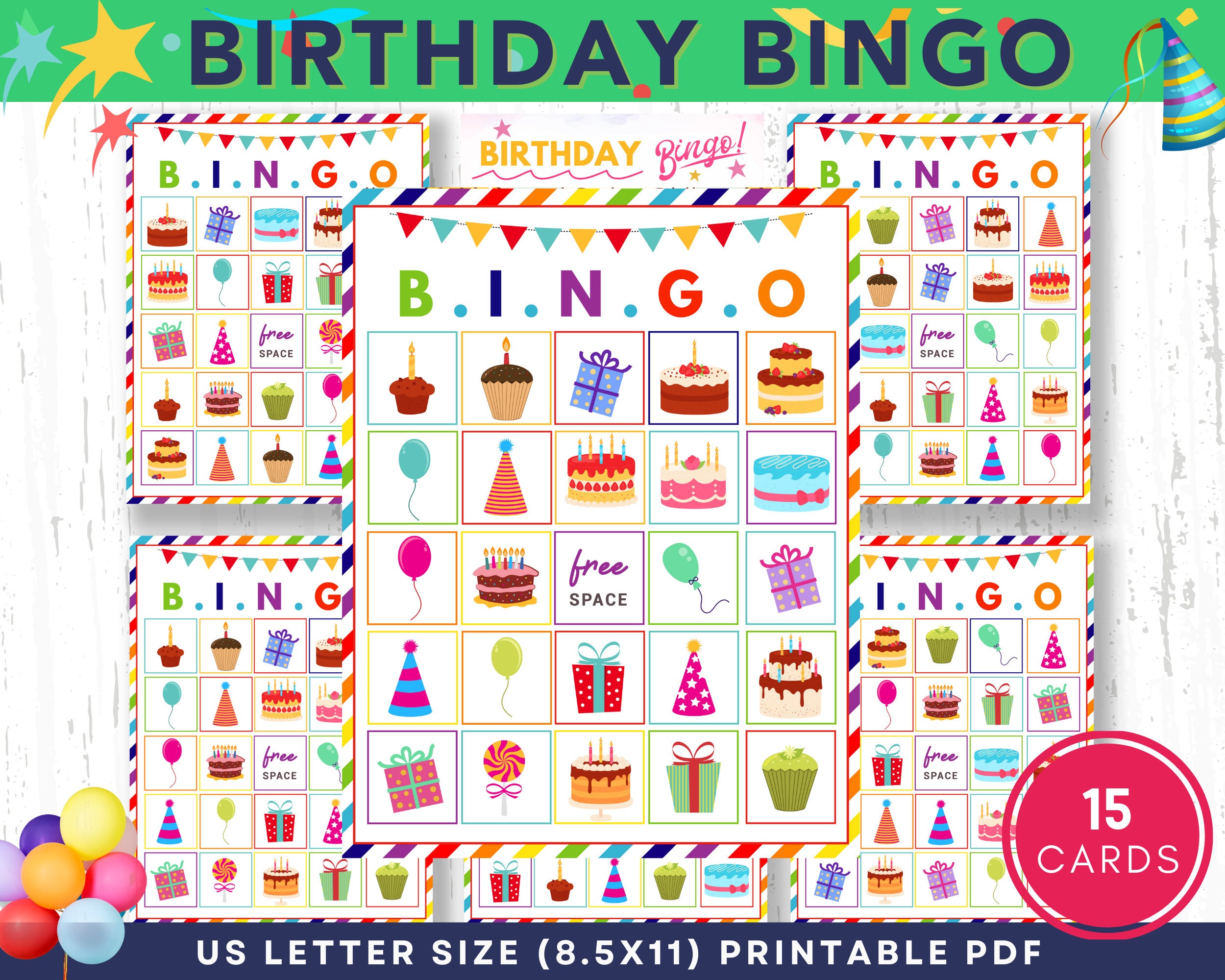 Birthday Bingo Game | Printable Birthday Bingo Cards for Kids | Teens ...