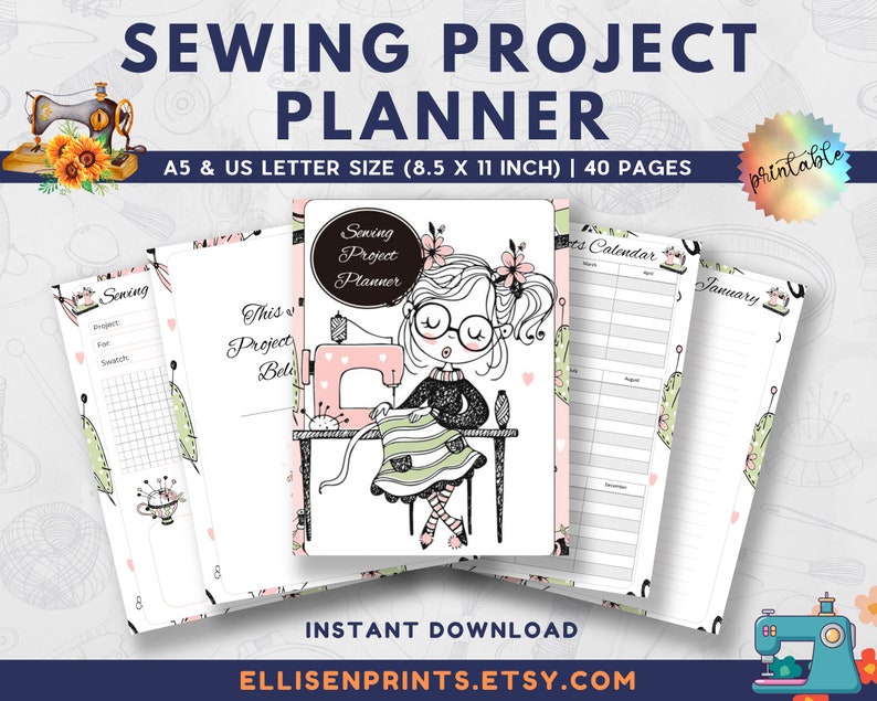 Sewing Project Planner | 40 Page Organizer (digital Download) - Etsy