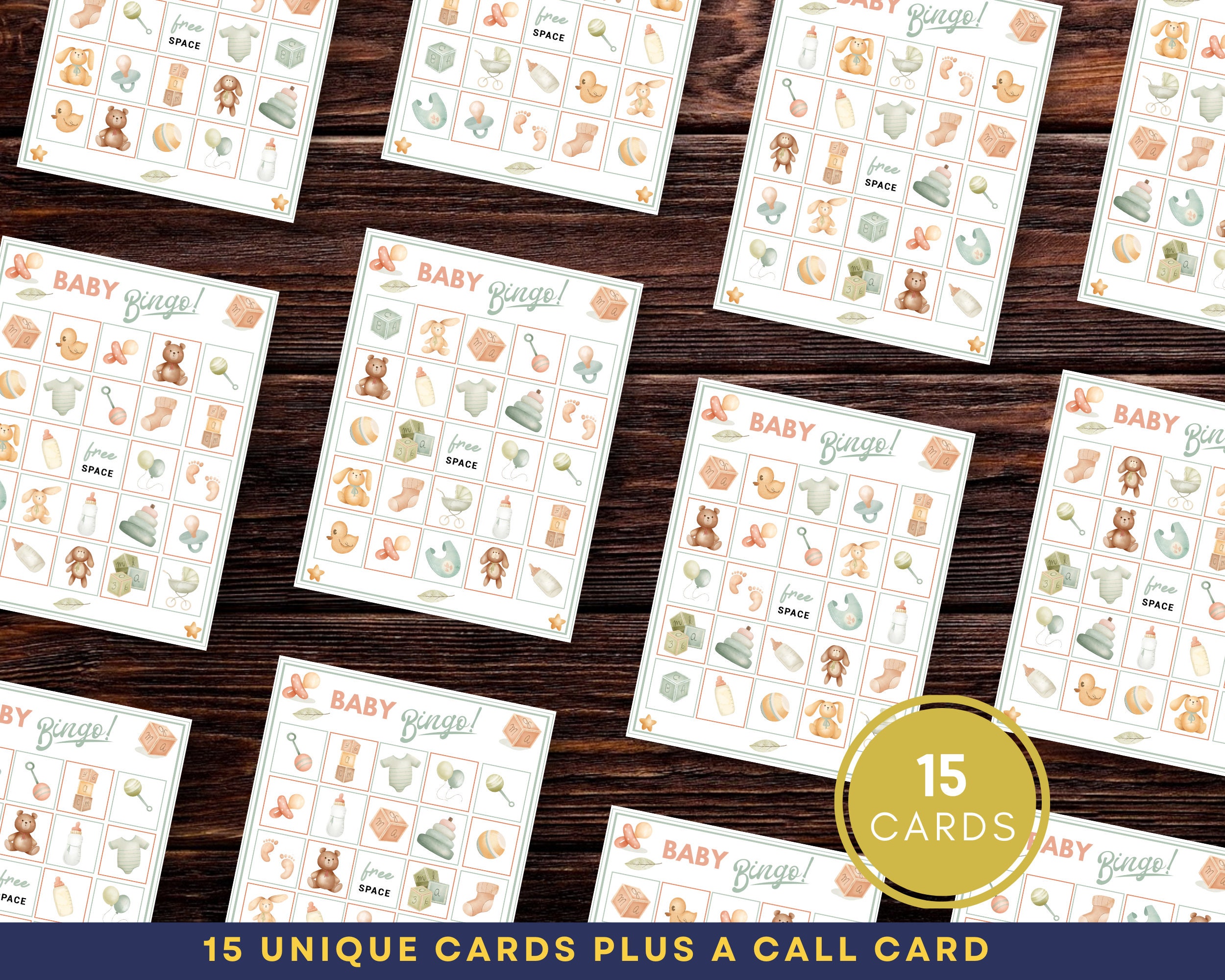 Fun and Engaging Games Baby Shower Games |baby Shower Bingo Game | 15 ...