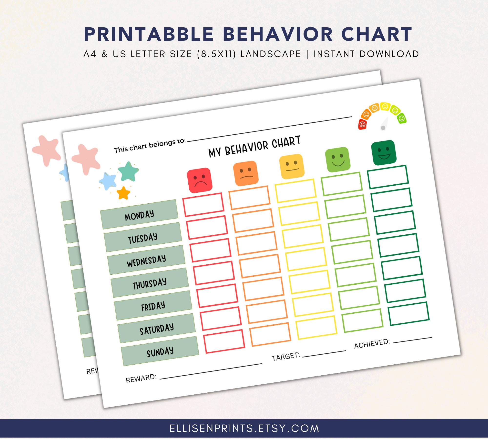 Colourful Chart for Kids | Behavioral Chart | Potty Training Fun ...