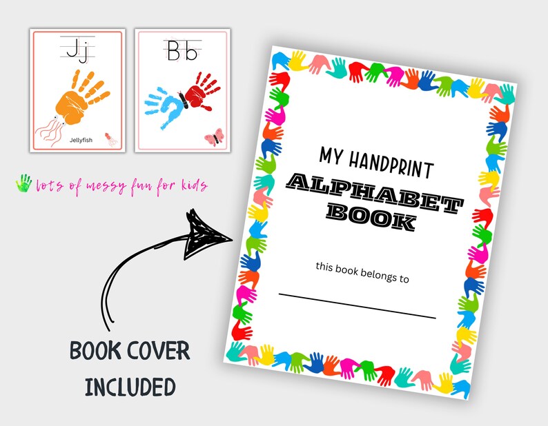 ABC Phonic Handprint Craft Art, Handprint Alphabet Book, Baby Toddler ...