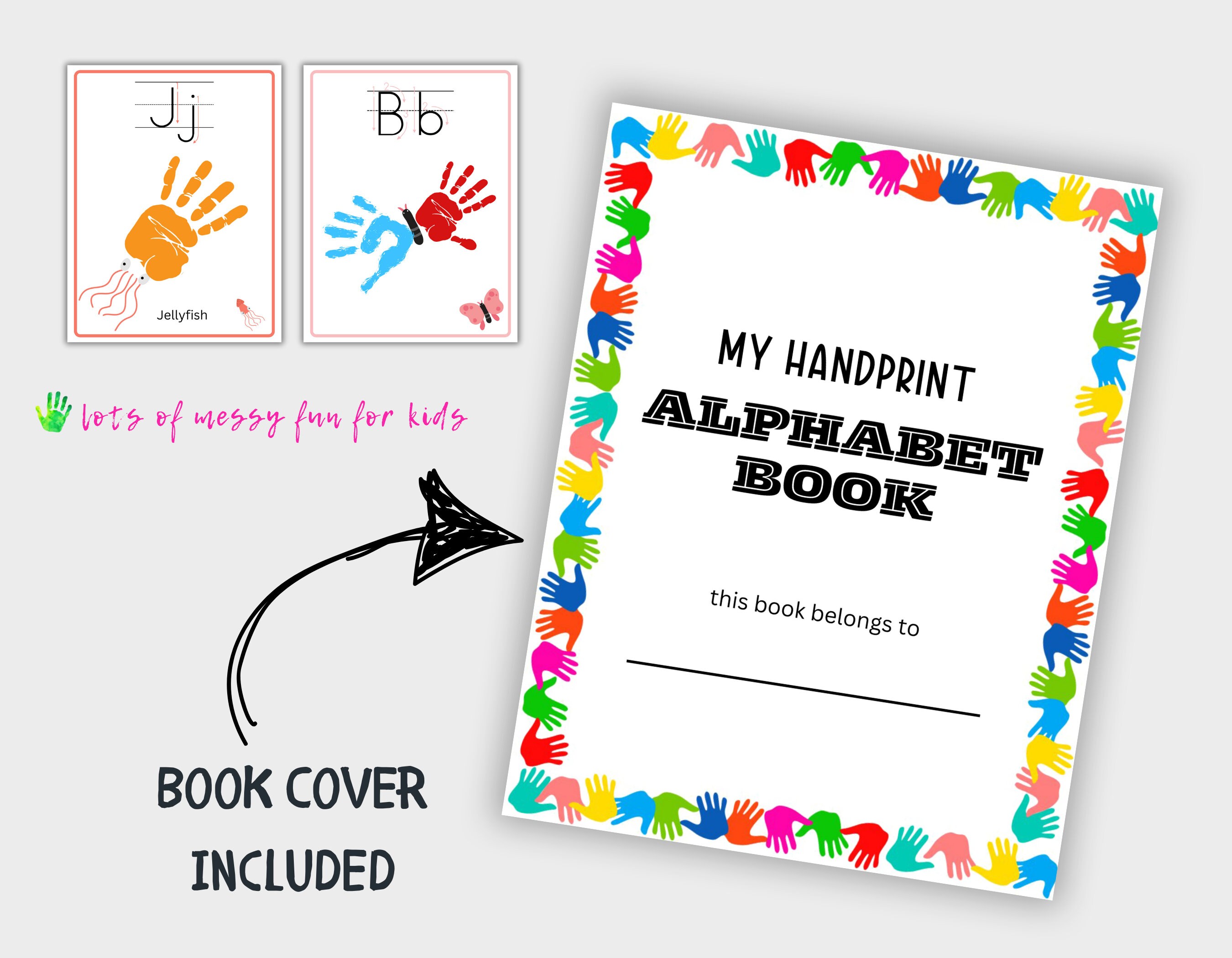 ABC Phonic Handprint Craft Art, Handprint Alphabet Book, Baby Toddler ...