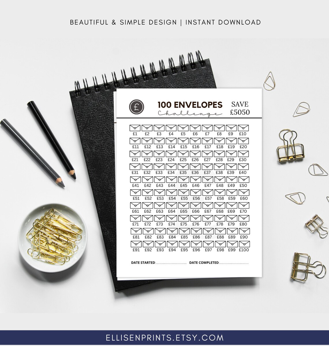 Printable 5K Savings Tracker save Money Savings Tracker - Etsy