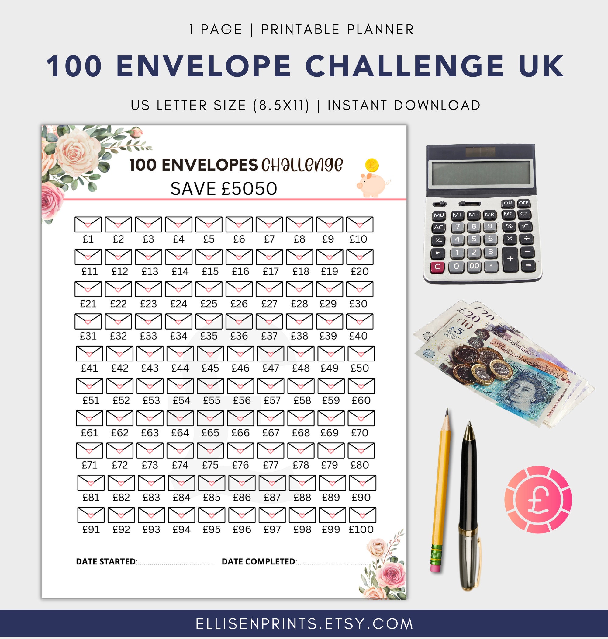 Money Saving Tips |printable Savings Trick |reusable Savings Tracker ...