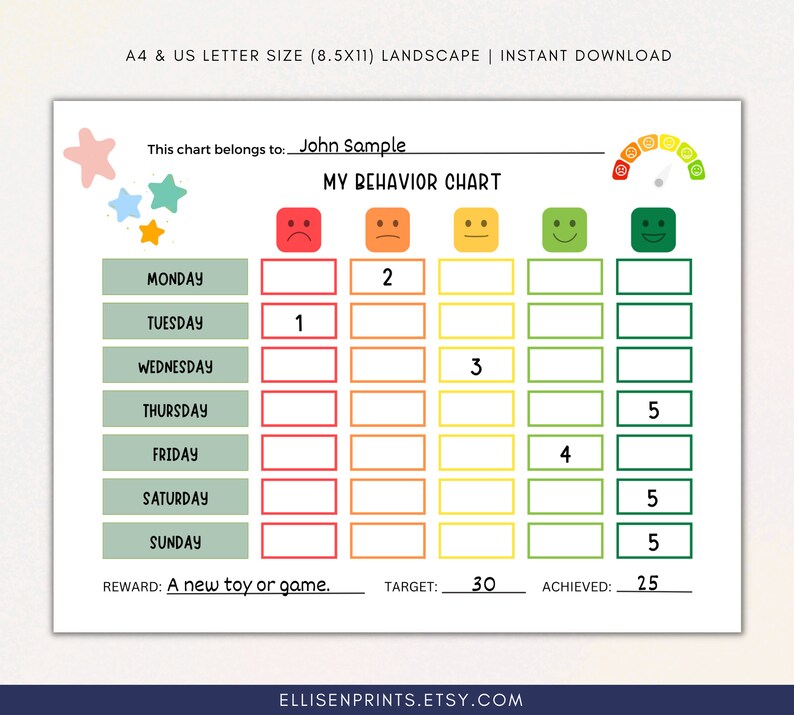 Colourful Chart for Kids | Behavioral Chart | Potty Training Fun ...