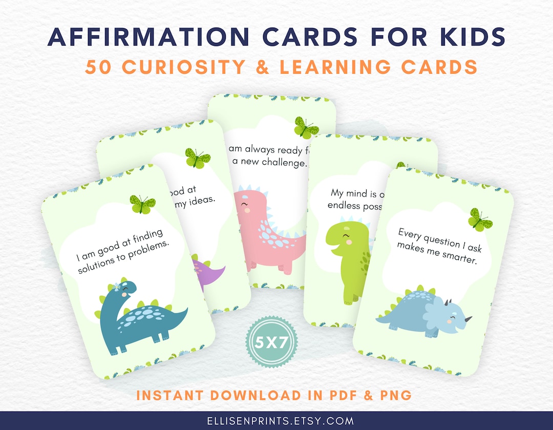Affirmation Cards for Kids Printable, Children's Positive Affirmation ...